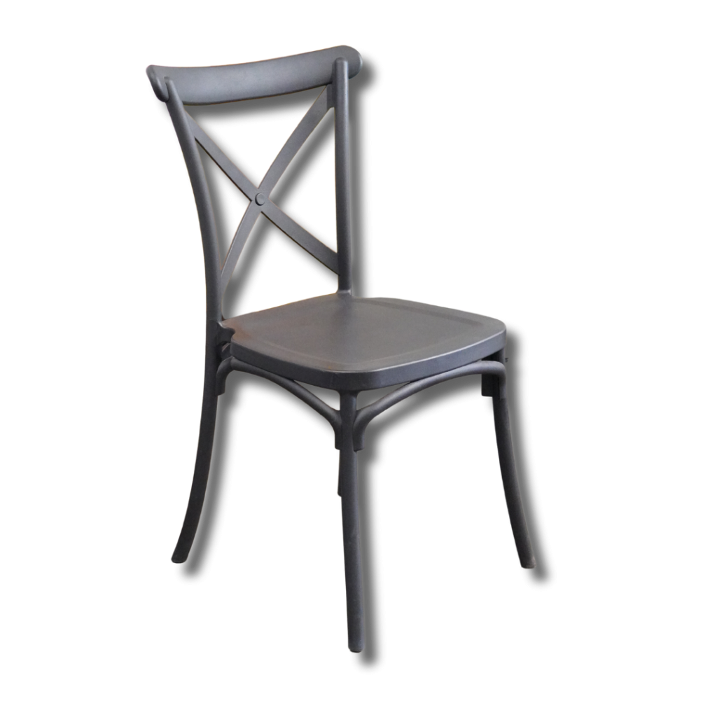 PIA CROSS BACK – PLASTIC CHAIR – BLACK - Apollo Home Depot